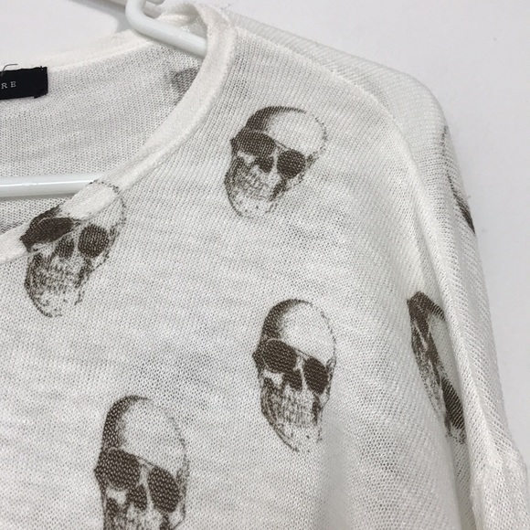 Skull Cashmere | Sweaters | Skull Cashmere Linen Skull Print Sweater ...